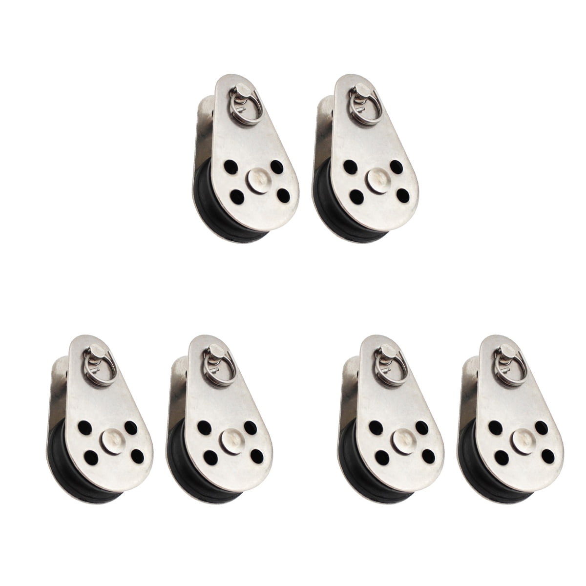 6 Pcs Heavy Duty Pulley Load Lift Pulleys for Rope Wheel Practical ...