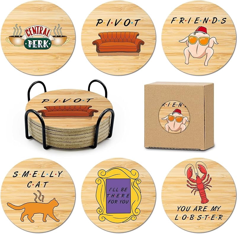 6 Pcs with Holder Drink Cork Coasters,Funny Office Gifts for Coworkers ...