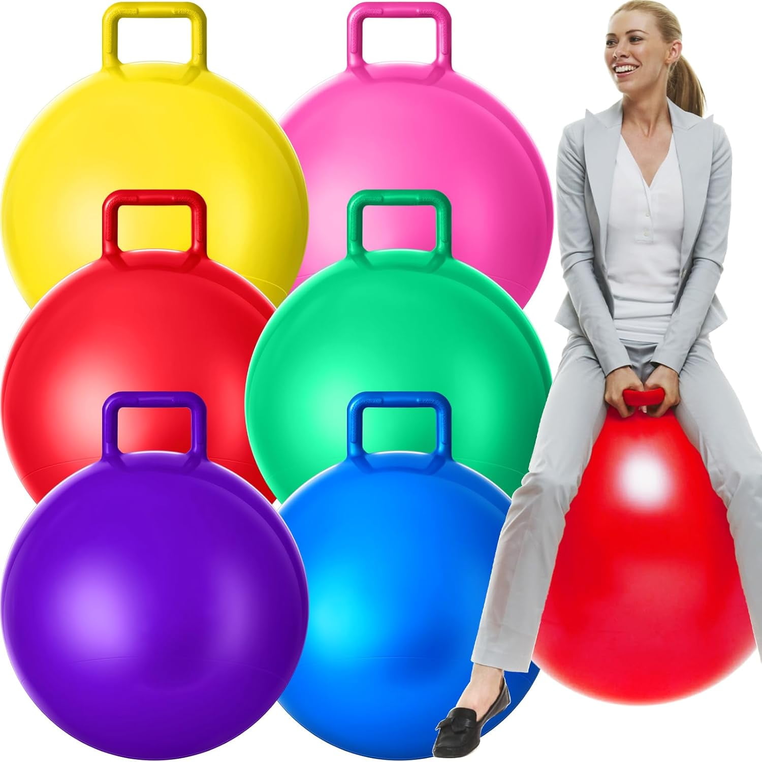 6 Pcs Hopper Ball Carnival Outdoor Games 29 Inch Jumping Hopping ...