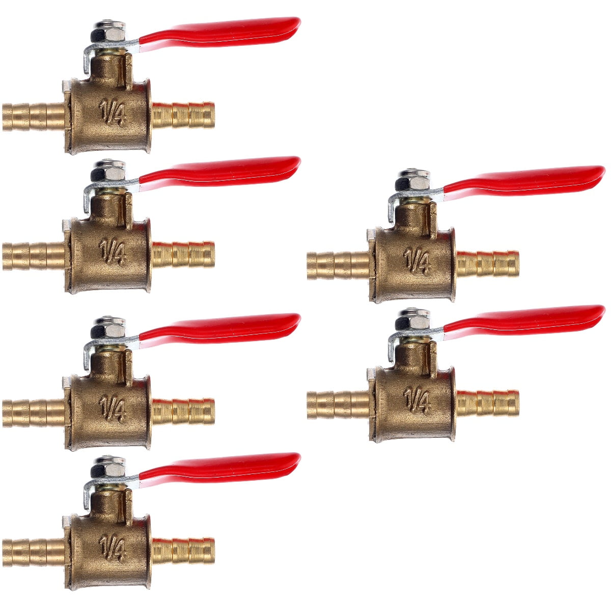 6 Pcs Hose Copper Shut off Valve Shutoff Plumbing Fittings Brass Ball ...