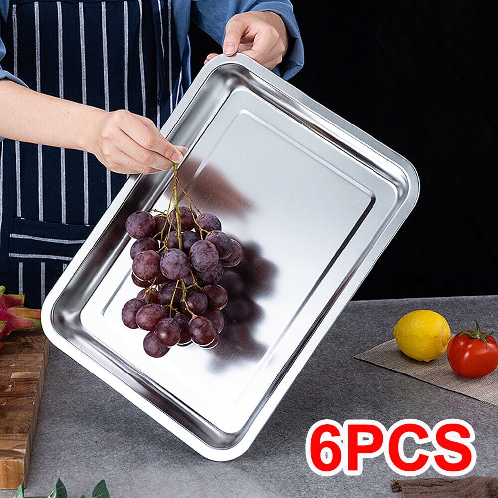 6 Pcs Hotel Pans, Full Size 1.3" Deep Stainless Steel Steam Table Pan ...