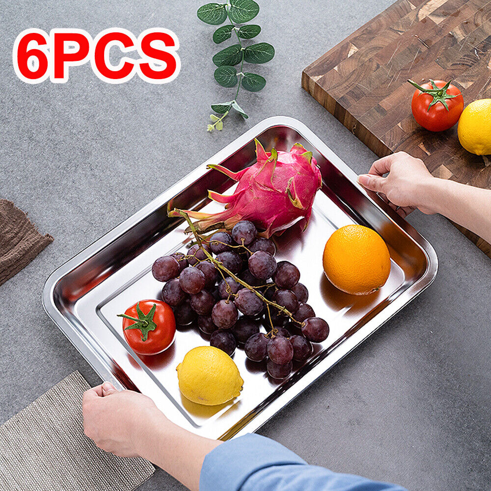 6 Pcs Hotel Pans, Full Size 1.3" Deep Stainless Steel Steam Table Pan ...