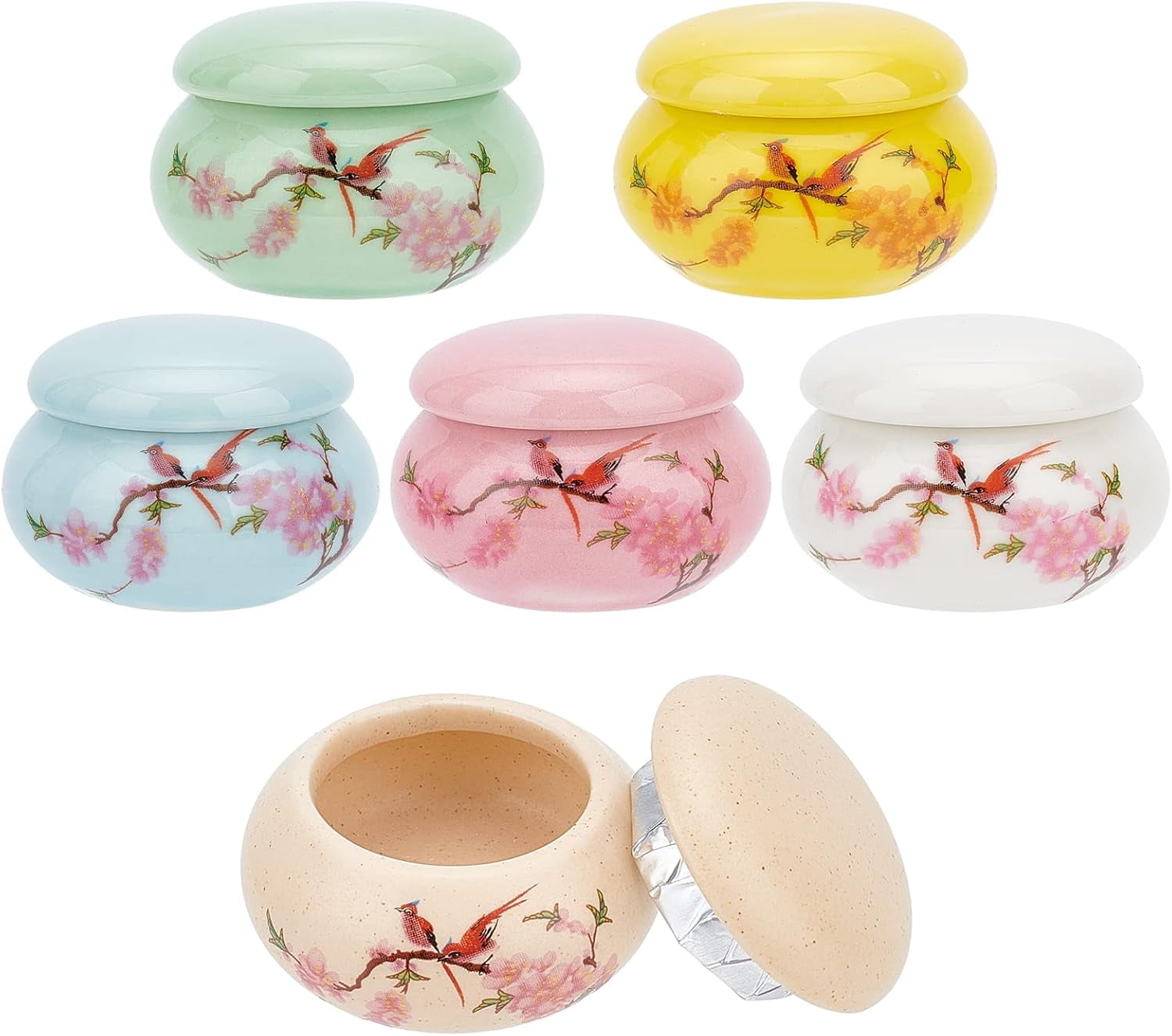 6 Pcs Hummingbird Urn, 6 Colors Porcelain Mini Urns Small Keepsake ...