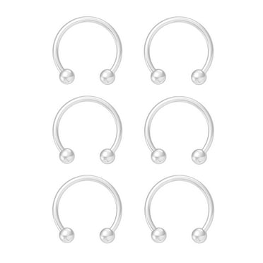 6 Pcs Clear Nose Rings, 18G Bioflex Septum Rings, Clear Piercing ...