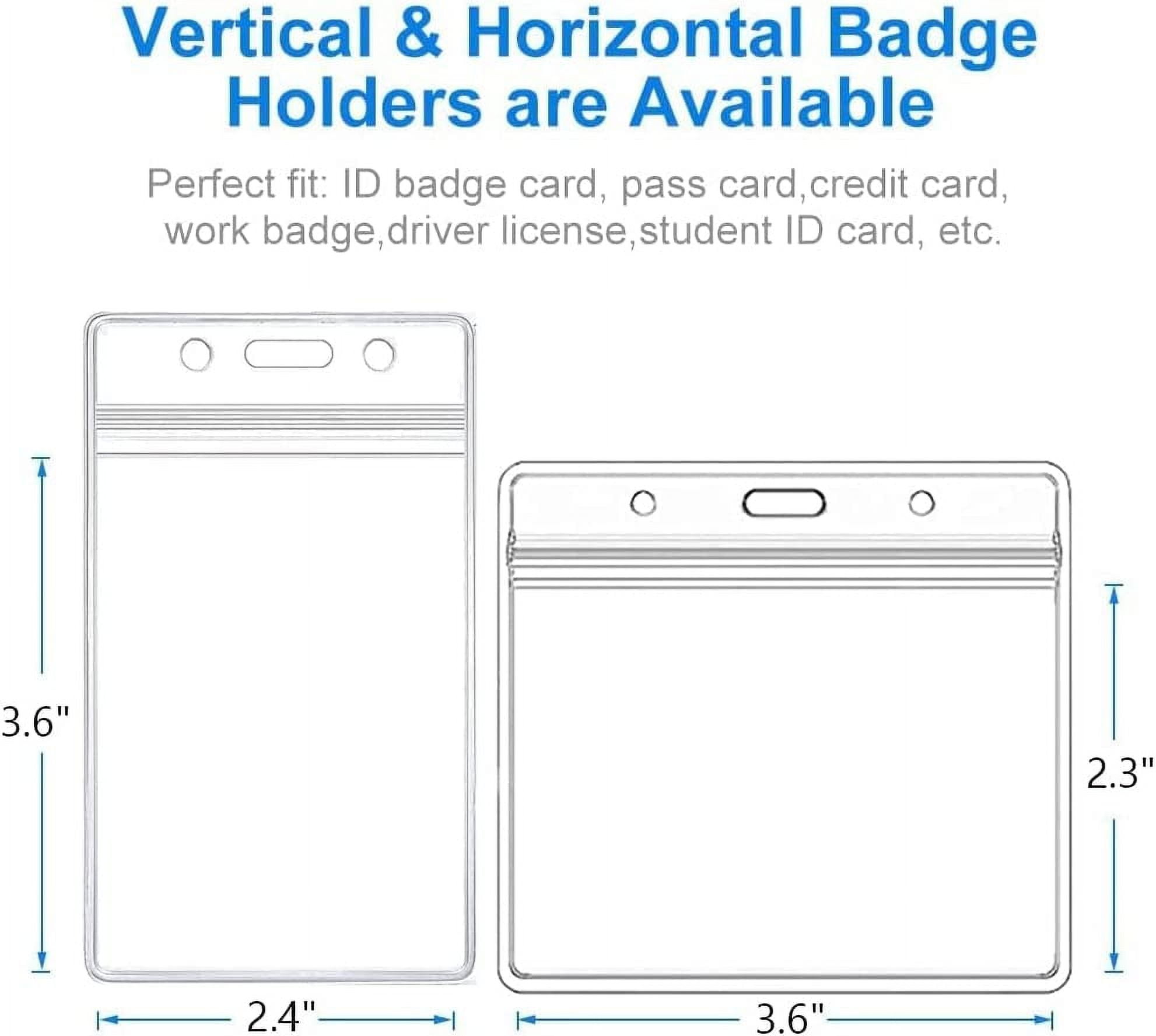 6 Pcs ID Card Holders, Vertical & Horizontal ID Badge Holder, Premium ...