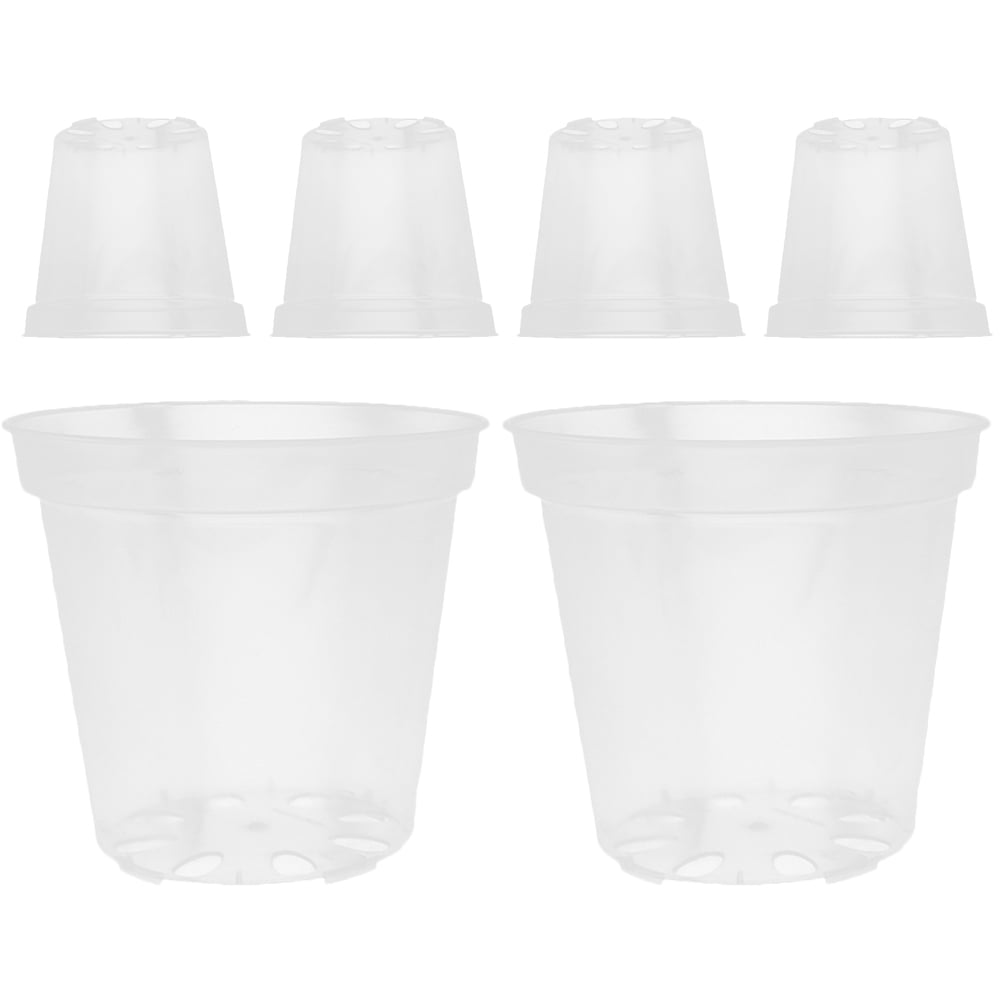 6 Pcs Indoor Plant Pots Clear Flower for 12 Inch Orchid Planter ...