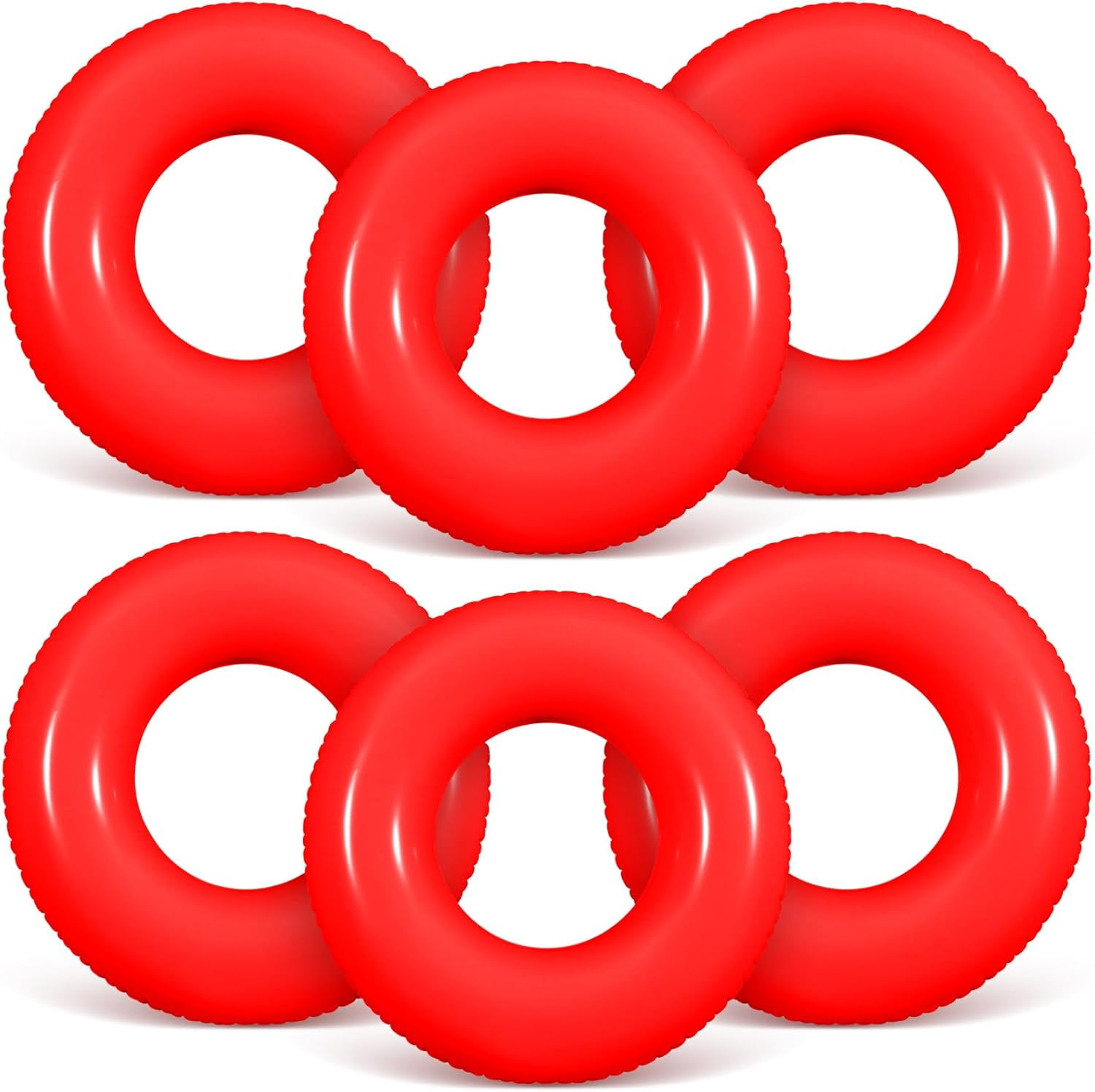 6 Pcs Inflatable Pool Floats 24 Inches Swim Tube Bulk for Adults ...