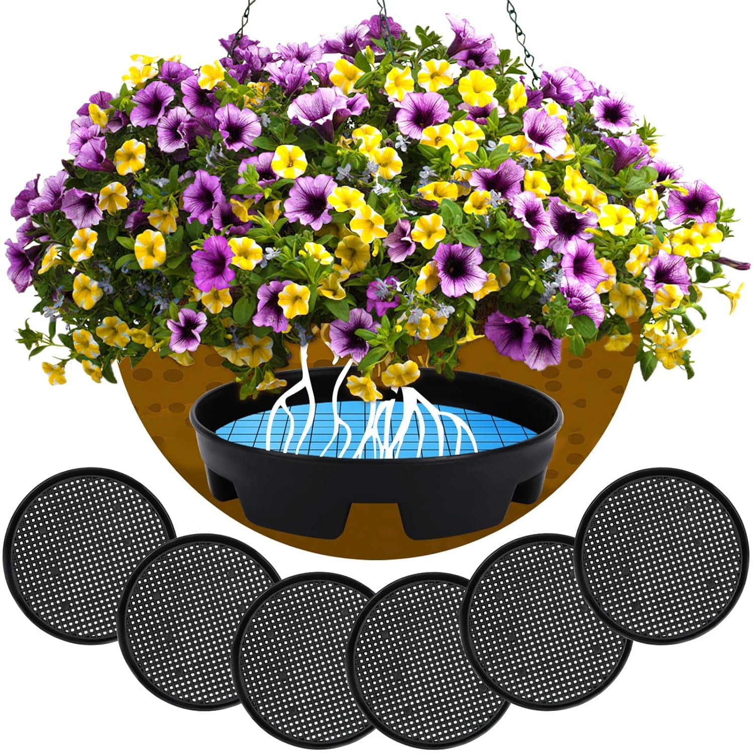 6 Pcs Invisible Self Watering Planter, 6.7 Inches Insert Auto Plant ...