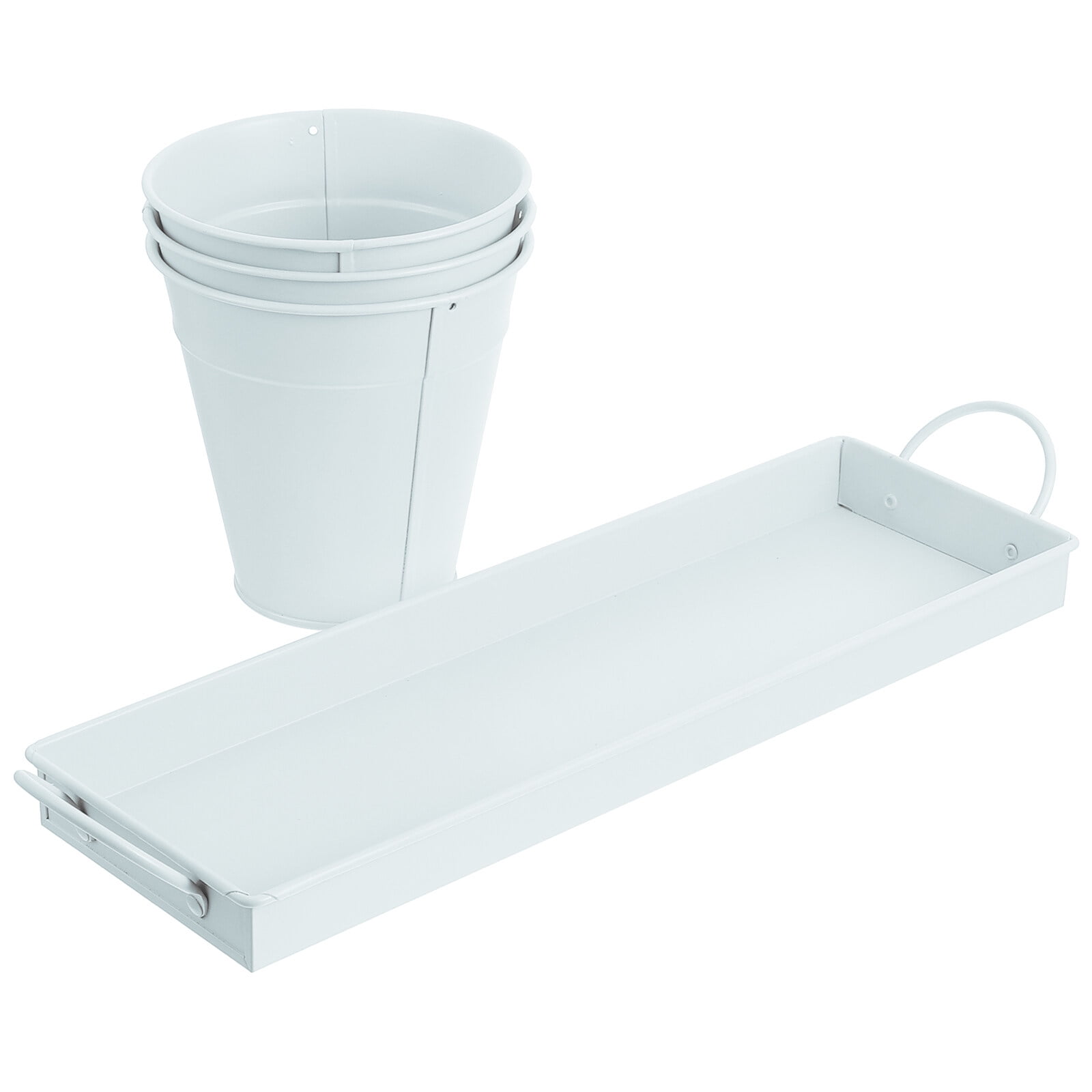 6 Pcs Iron Bucket Flower Pot Terrarium Fake Plants Shelf Indoor Water ...