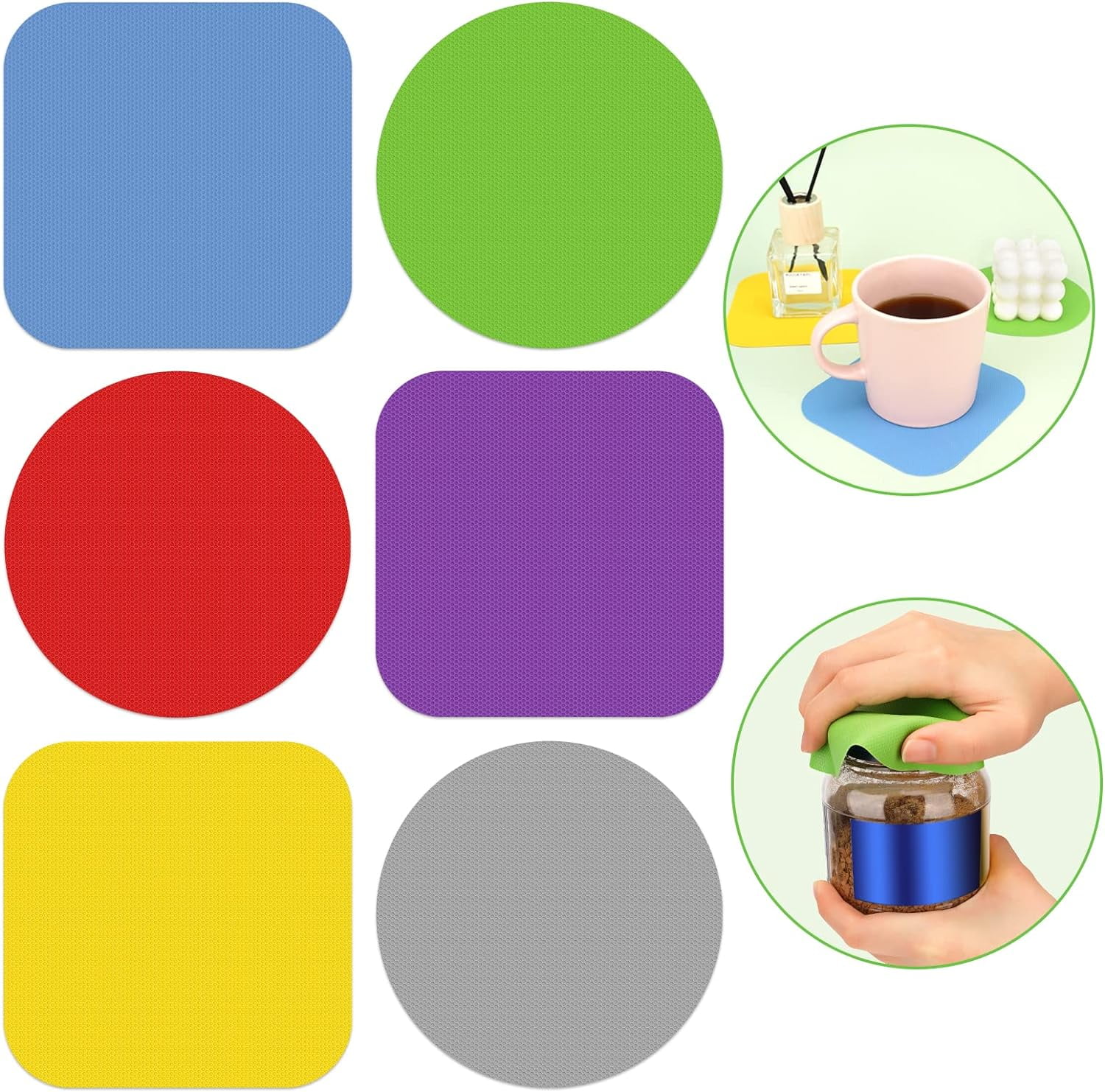 6 Pcs Jar Opener, Rubber Jar Grippers Multi-function Silicone Jar ...