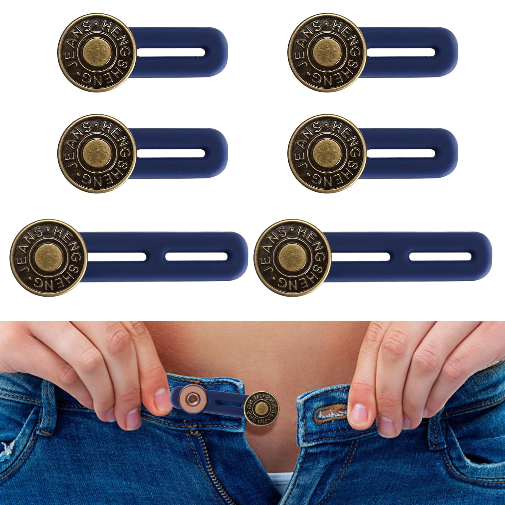 6 Pcs Jean Button Extender, Pants Extender Button for Women Men, Waist ...