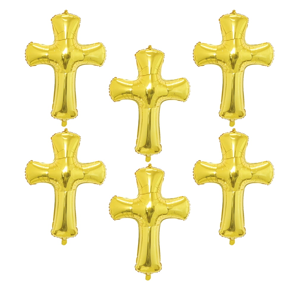 6 Pcs Jesus Balloon Baby Shower Decorations Huge Cross Shaped Balloons ...