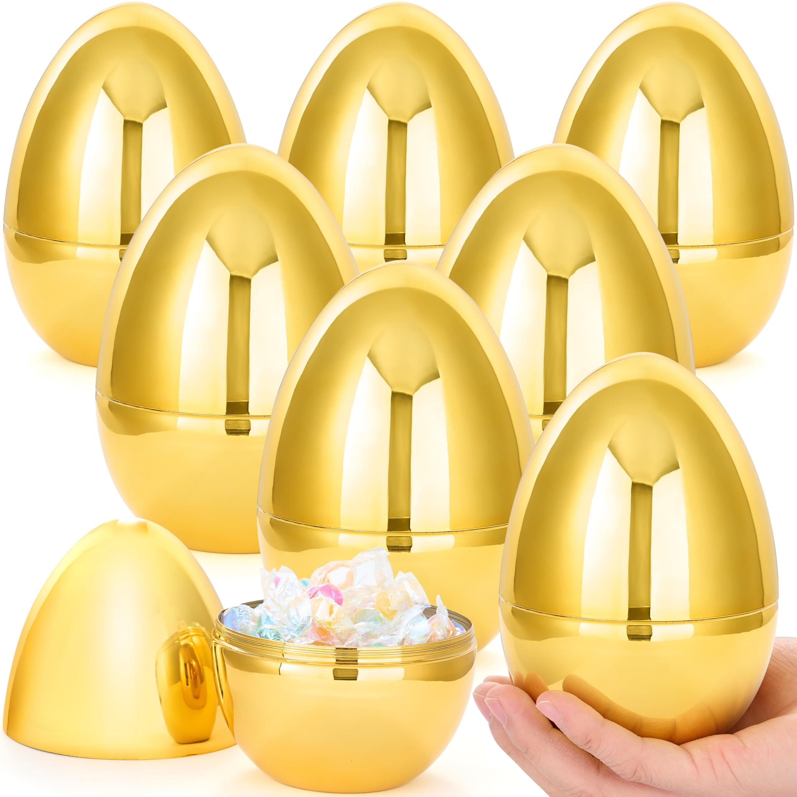 6 Pcs Jumbo Printed Easter Eggs, 6 Inches Giant Plastic Eggs Fillable ...