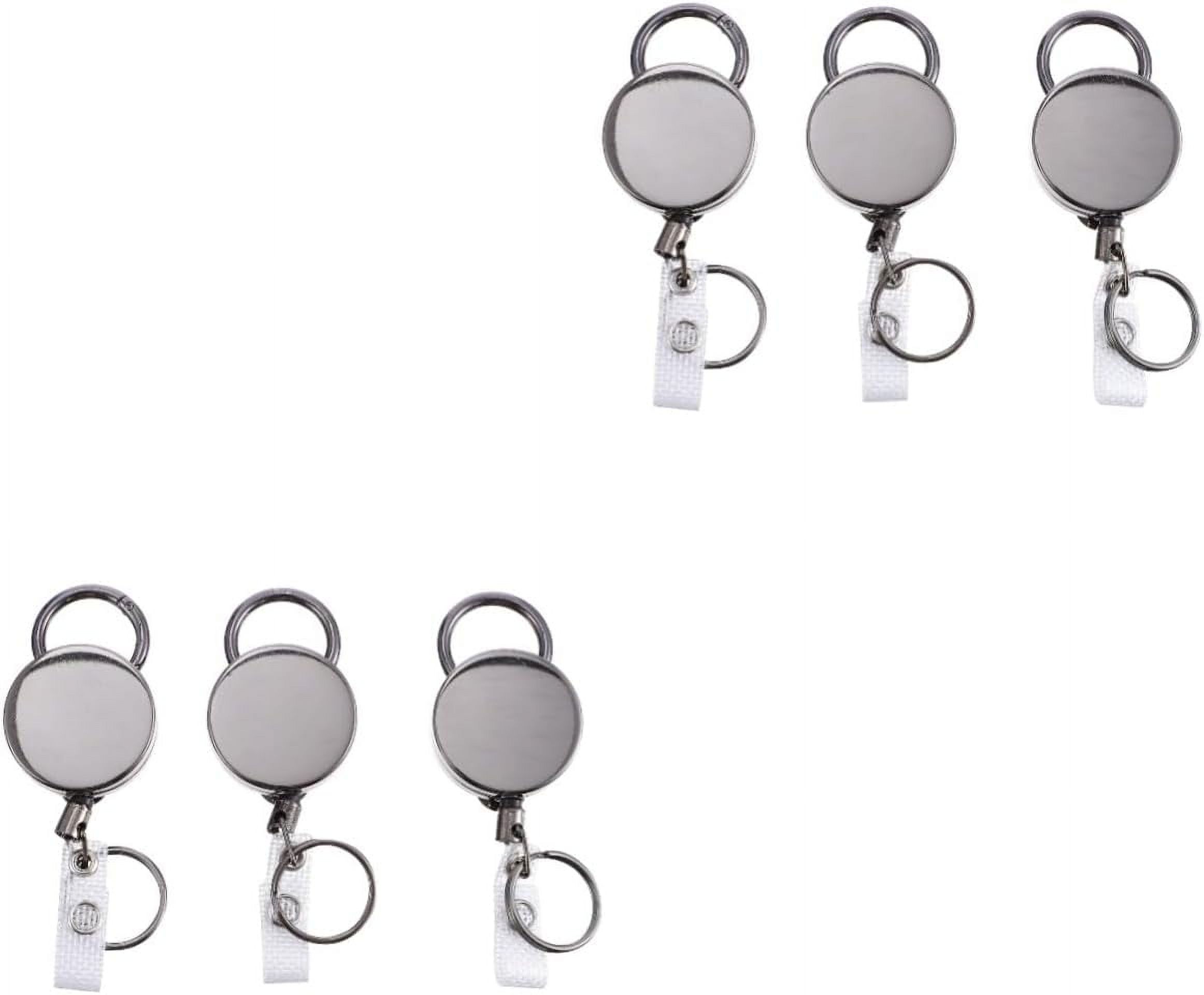 6 Pcs Key Chain Key Fob Keychain Id Vard Holder Metal Stand Badges Reel ...