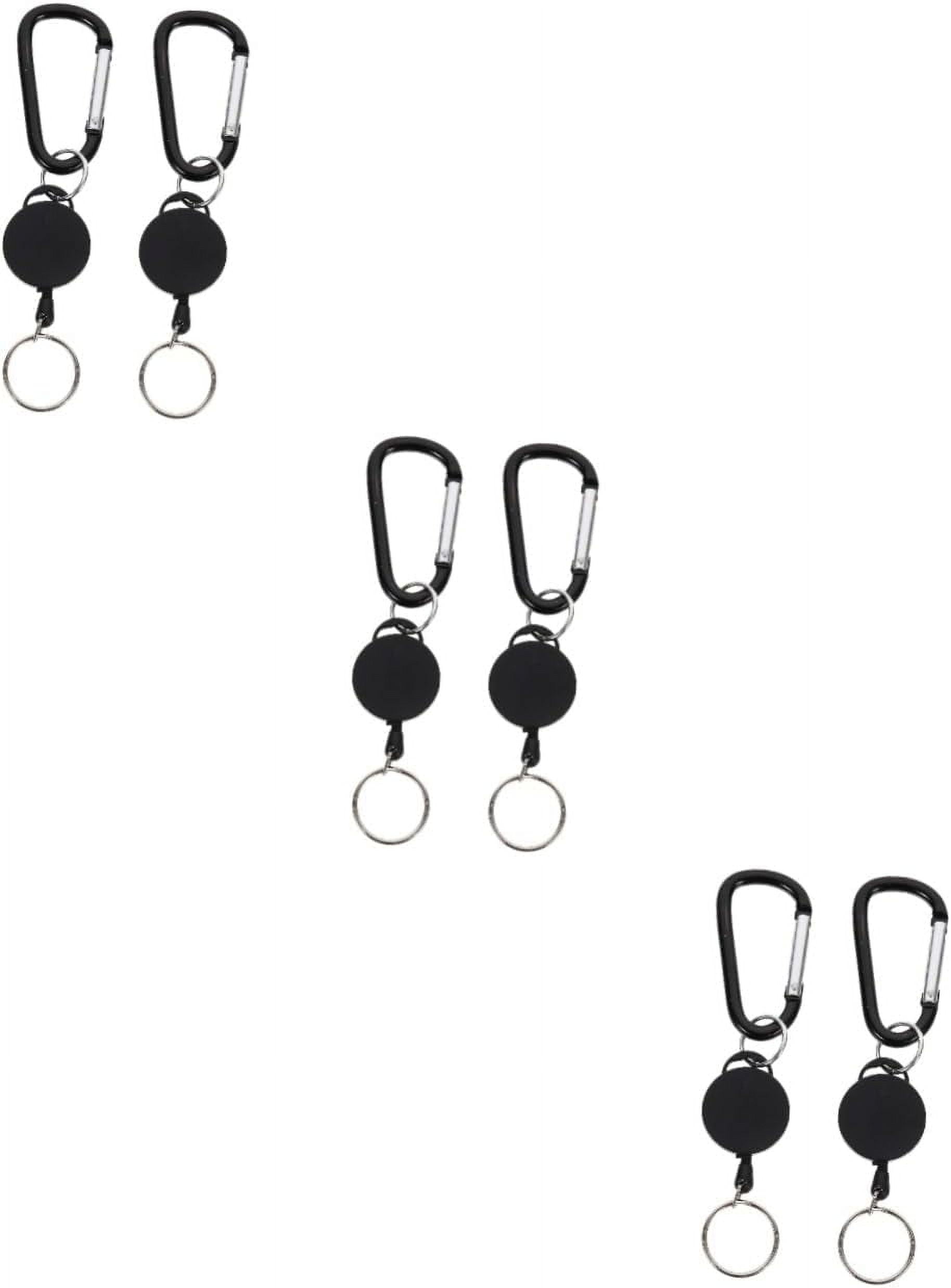 6 Pcs Key Chain Metal Badge Id Badge Holder Teacher Lanyard Retractable ...