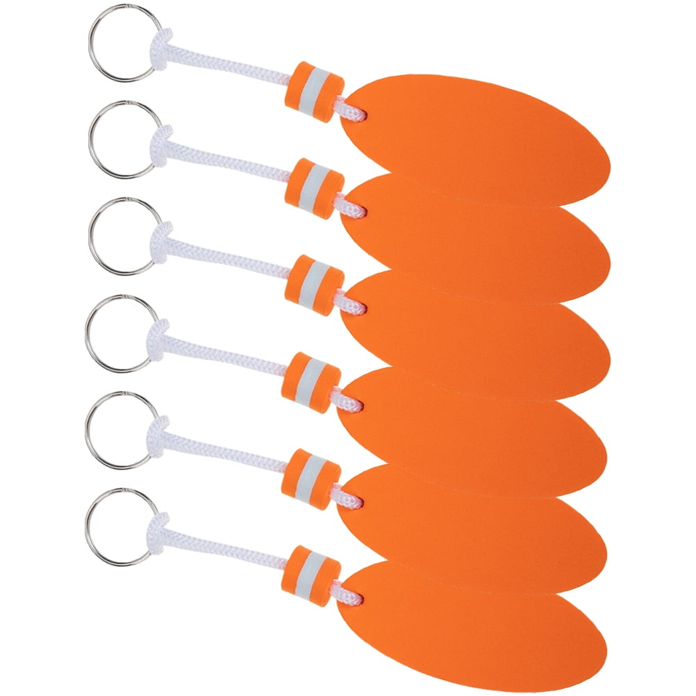 6 Pcs Key Float Orange Chain Boat Surfboard Keychain Water Safety Mini ...