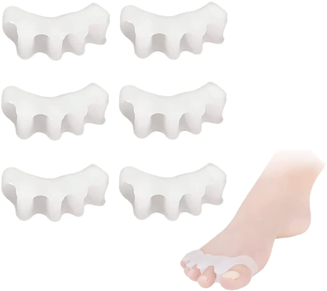6 Pcs Kid Toe Separator for Children (3-6 Years Old),Silicone Corrector ...