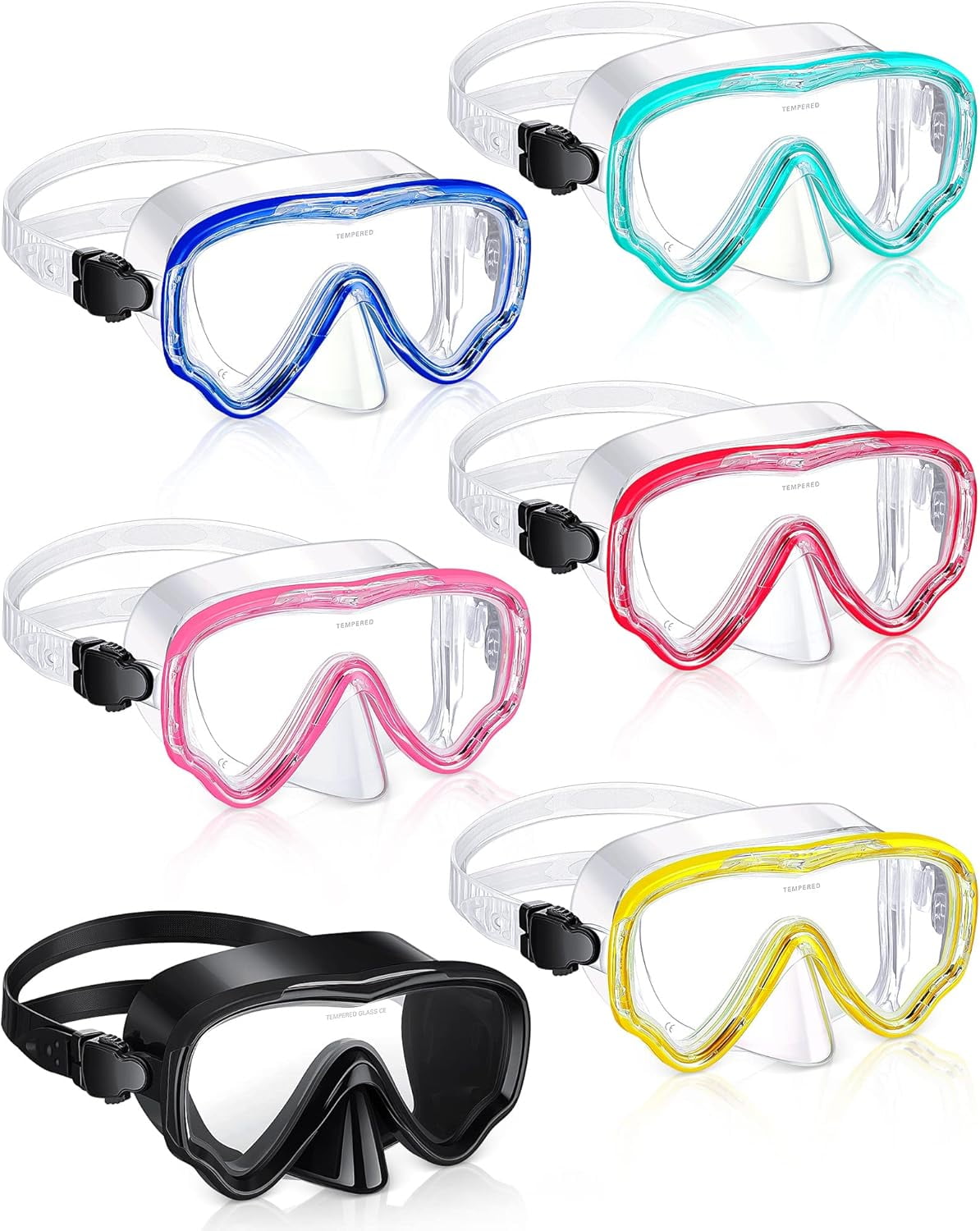 6 Pcs Kids Goggles with Nose Cover Swimming Goggles for Kids 6-14 ...
