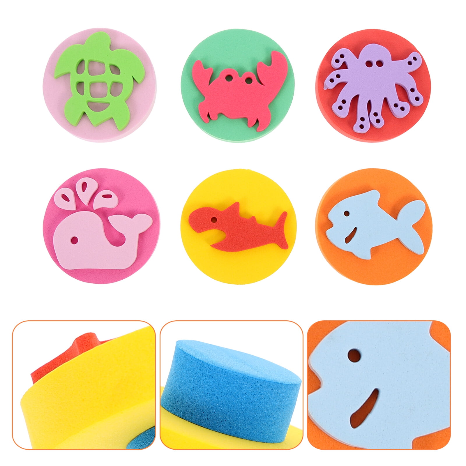 6 Pcs Kids Graffiti Sponge Seal Art Craft Painting Seal Toy Painting ...
