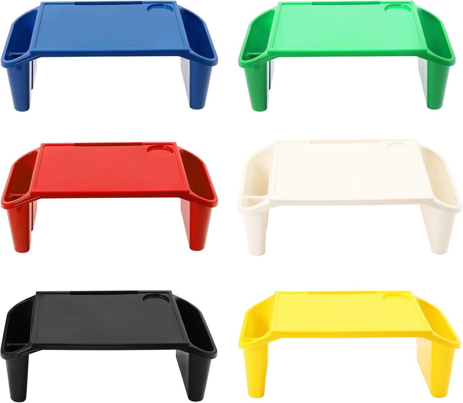 6 Pcs Kids Lap Desk Tray with Storage Plastic Breakfast Laptop Trays ...