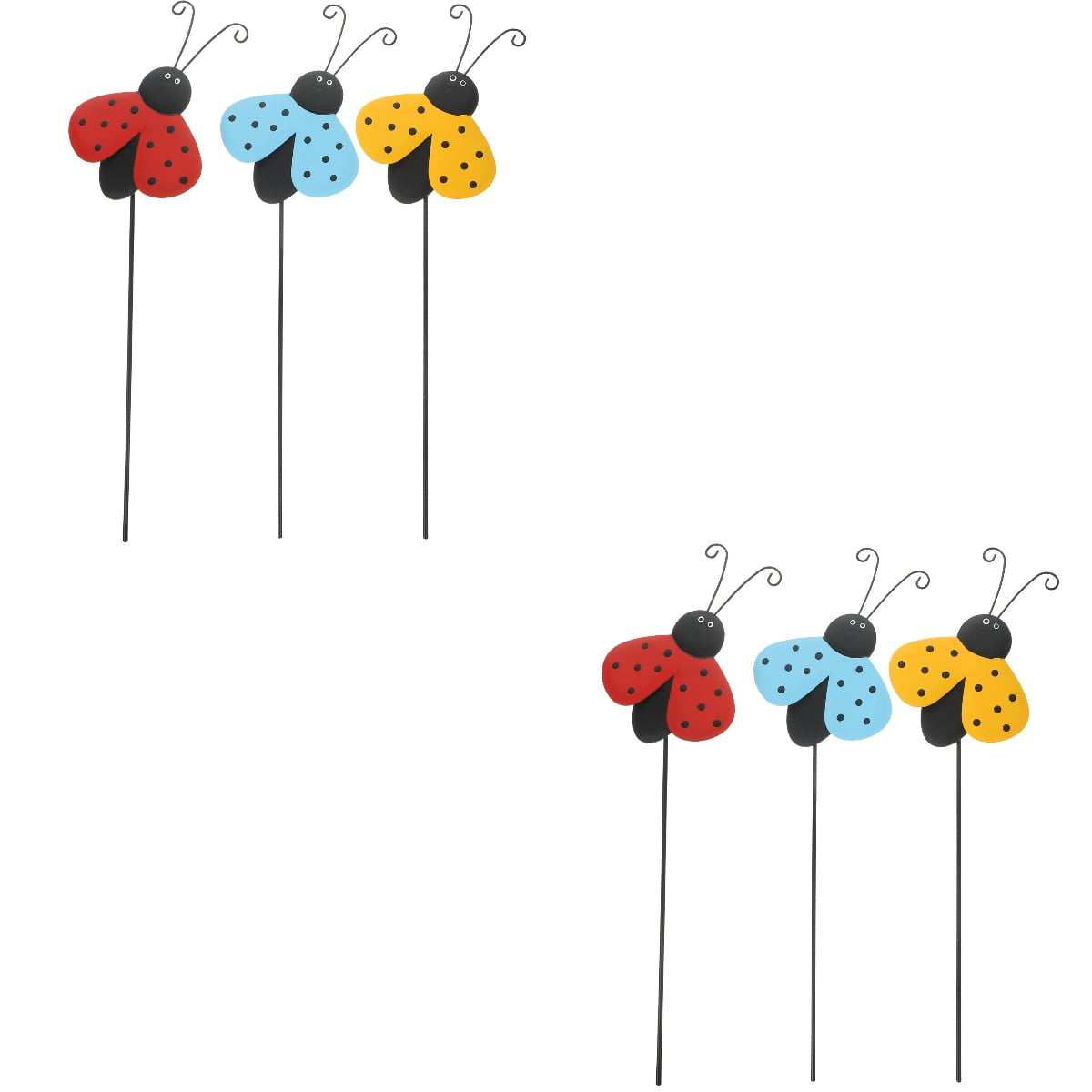 unbranded 6 Pcs Ladybug For Yard Garden Stake Decor Yard Ladybug Sign Garden Stakes Decorative ...