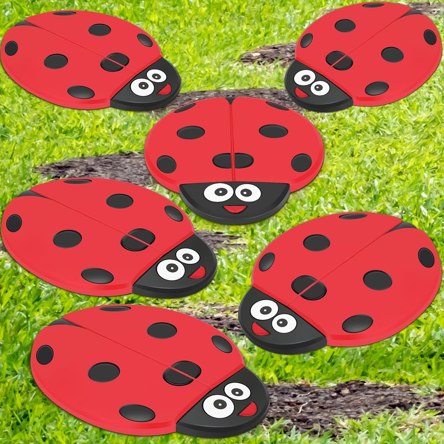 6 Pcs Ladybug Stepping Stone Garden Stepping Stones Walkway Decorative ...
