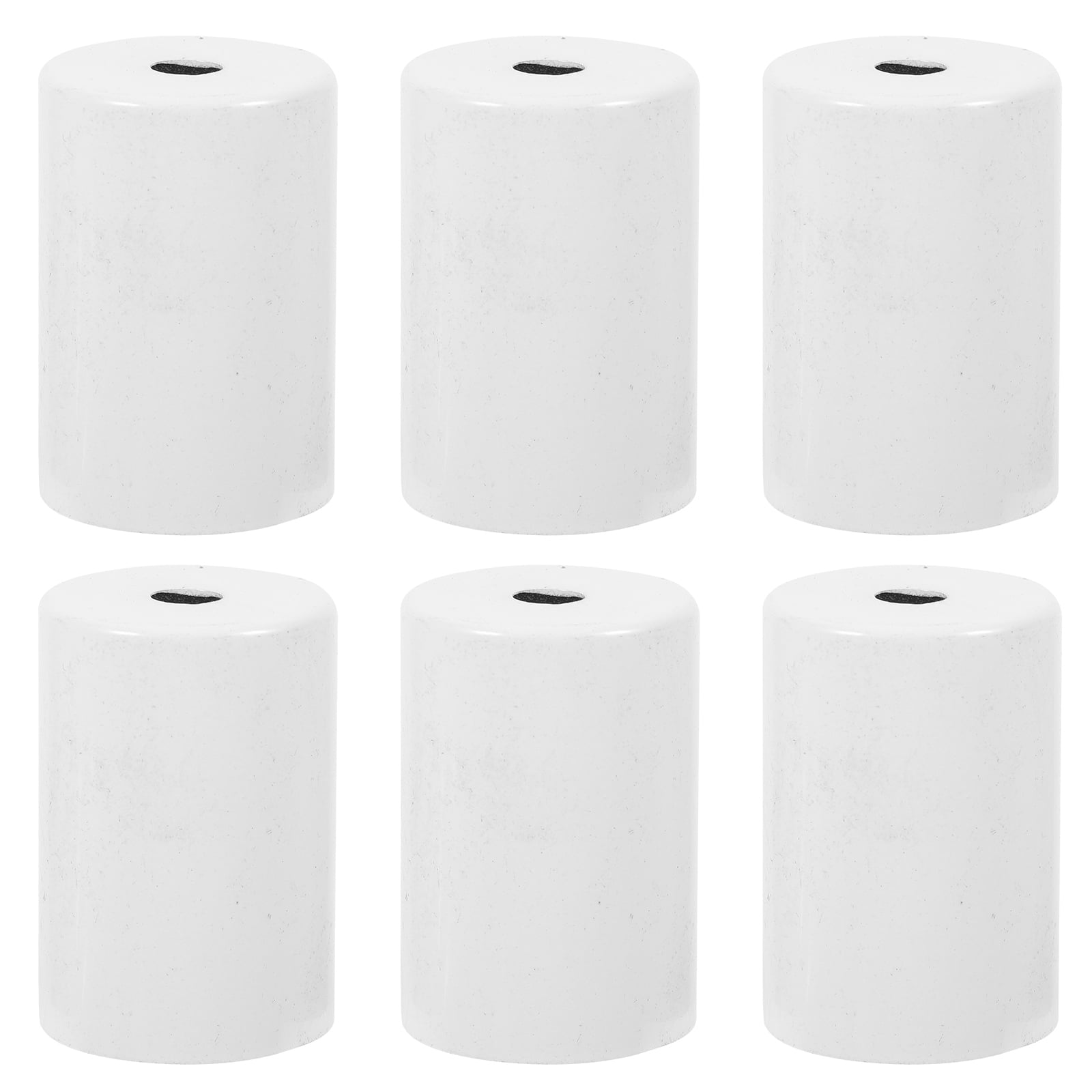 TABLZONE Set of 6 White Cylinder Metal Lamp Finials, Modern Style ...