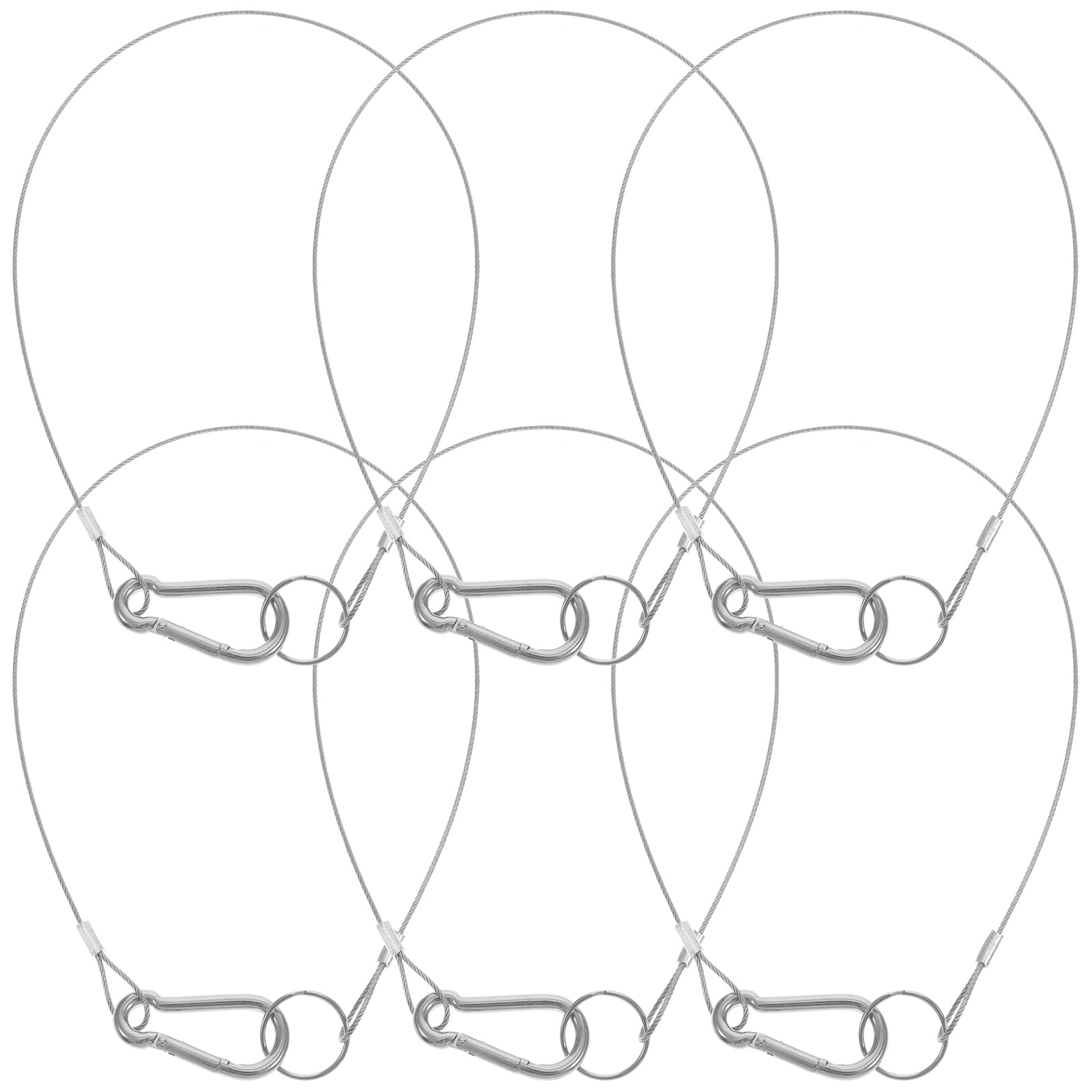 6 Pcs Lanyard Cable Tether Stainless Steel Marine Hardwares Wire Dog ...