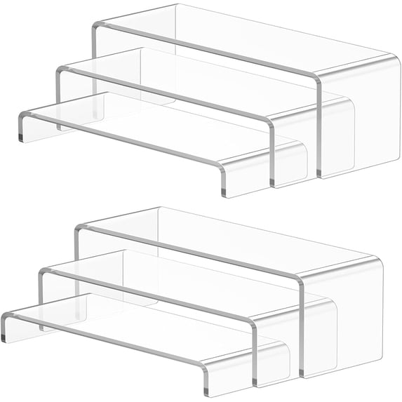 6 Pcs Large Acrylic Display Risers (7" L~8" L), Sturdy Rectangular ...