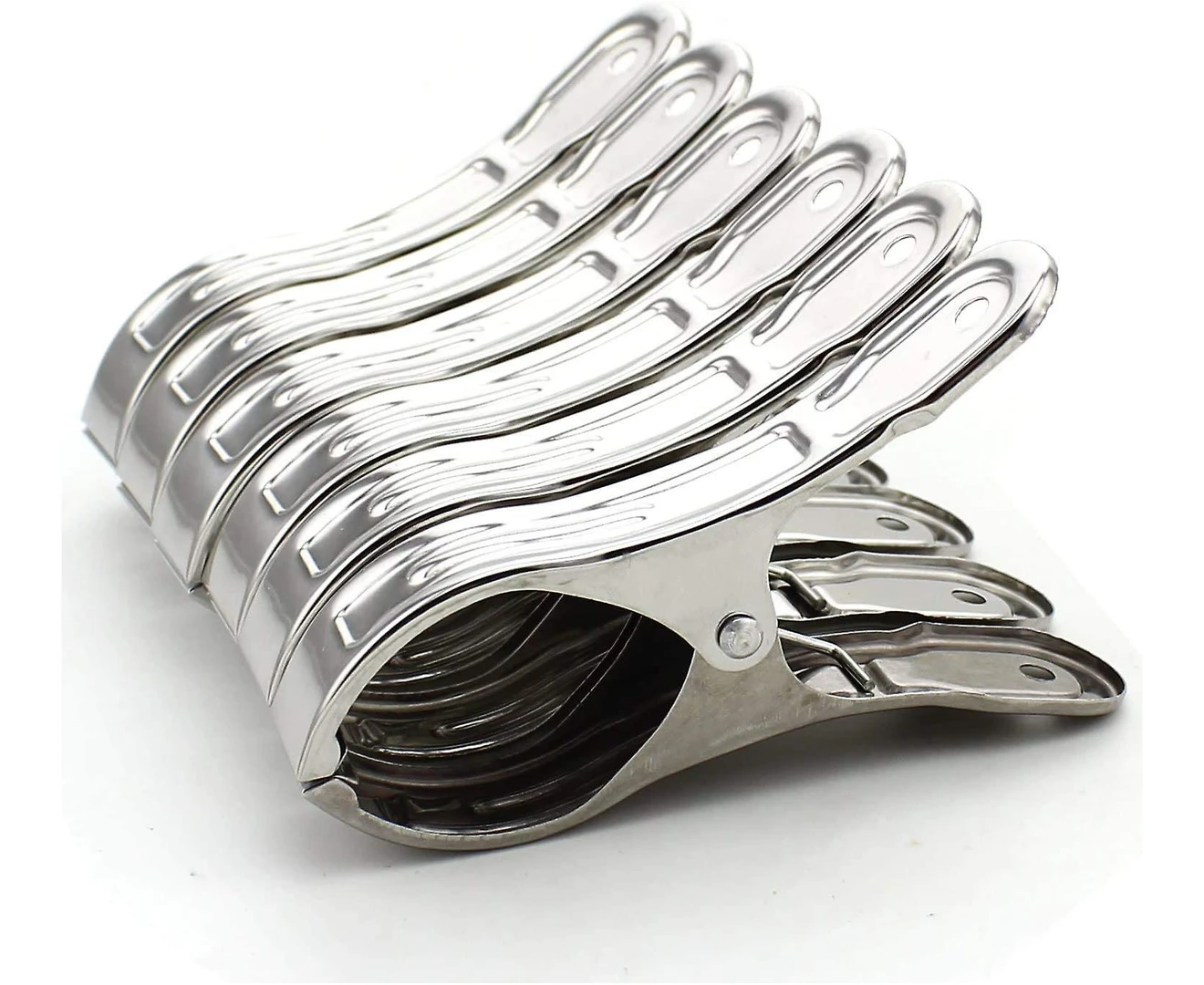 6 Pcs Large Beach Towel Clips Stainless Steel Big Clothespins For Pins ...