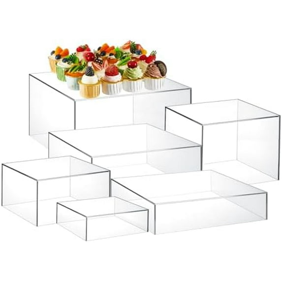 6 Pcs Large Buffet Risers, 6 to 11 Inch Catering Dessert Table Risers ...