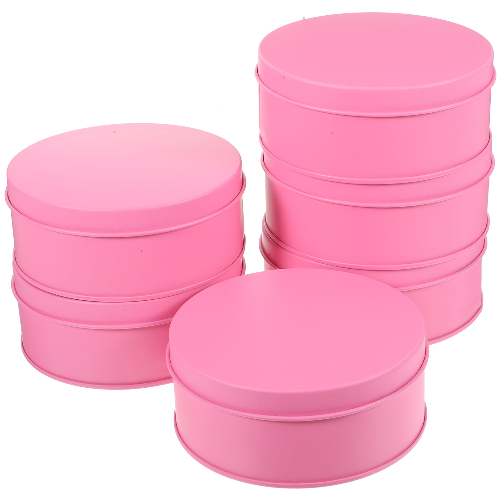 6 Pcs Large Tinplate Cookie Candy Gift Packaging Storage Box Metal 6pcs (pink) Tins Jars ...