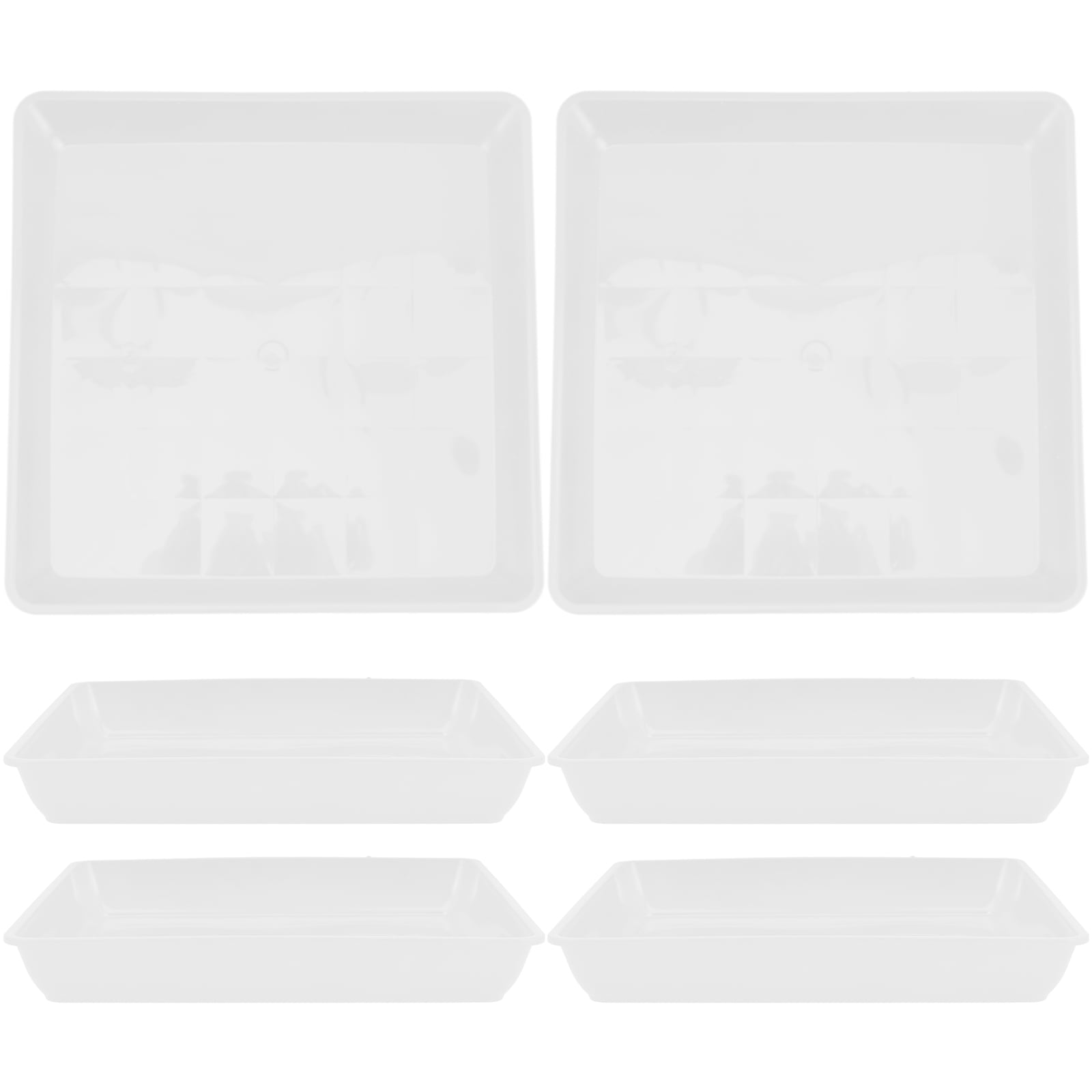 6 Pcs Flower Pot Dish Tray Plastic Planter Tray 25.50X25.50X2.80CM ...