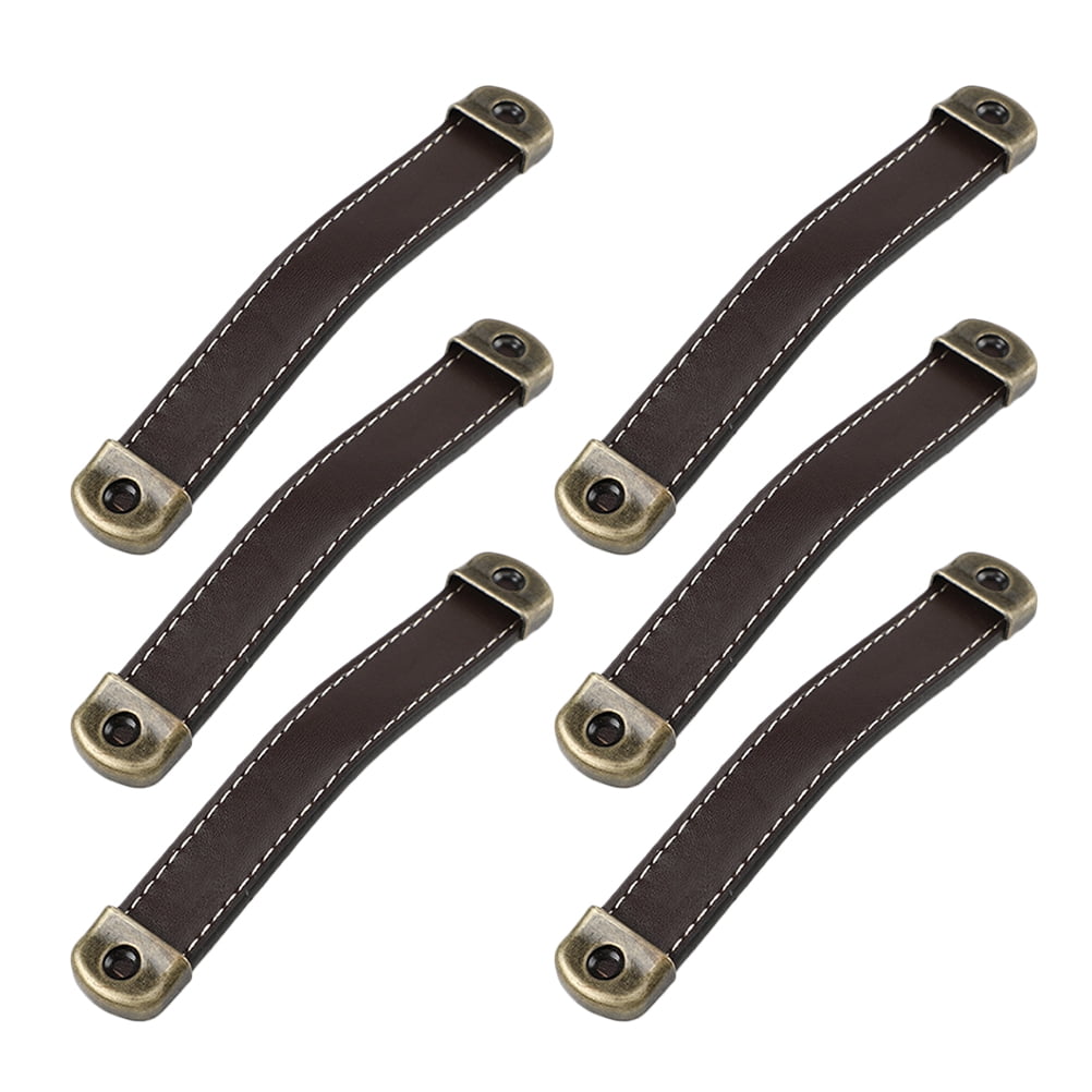6 Pcs Leather Handle Cupboard Door Pulls Replacement Drawer Pull Pulls ...