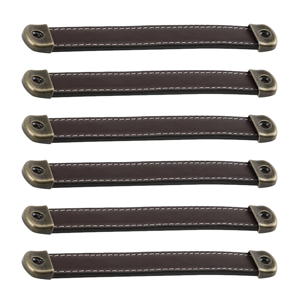 6 Pcs Leather Handle Leather Wardrobe Pulls Furniture Pull Handles ...