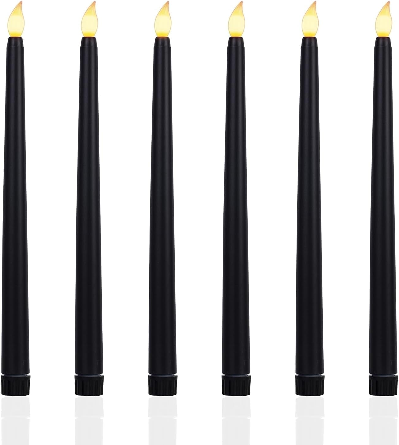 6 Pcs Led Flameless Taper Candles Flickering Battery Operated 3D ...