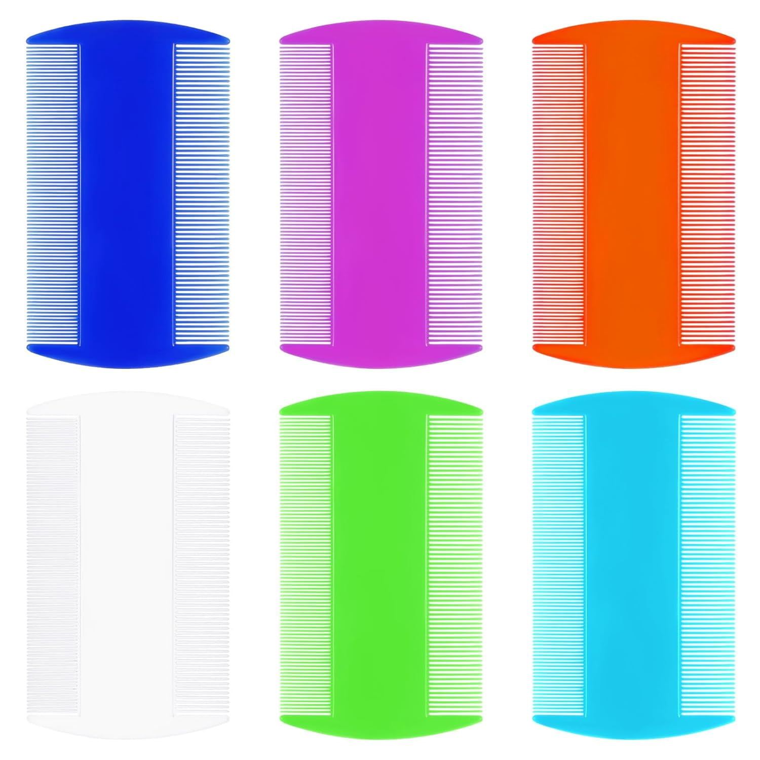 6 Pcs Lice Comb, Double Sided Multi-Purpose Fine Tooth Head Hair Comb ...