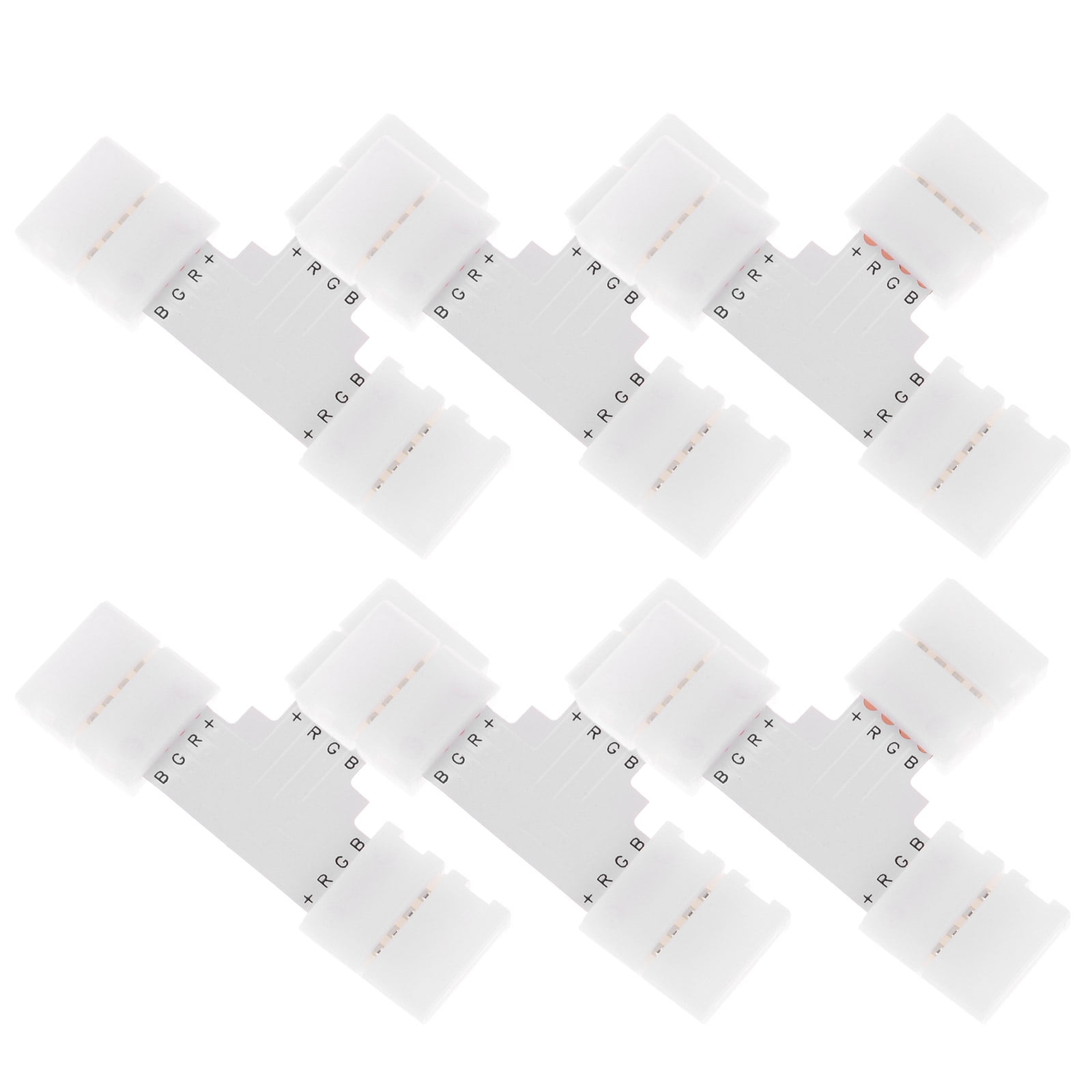 6 Pcs Light Bar Connector LED Strip Light Connectors 4 Pin LED Light ...