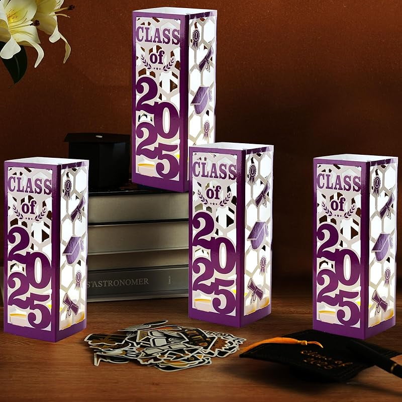 6 Pcs Light Up Graduation Centerpieces- Class of 2025 Graduation ...