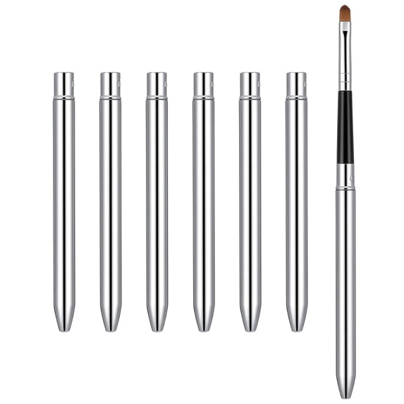 6 Pcs Lip Brush For Lipstick Retractable Lip Brush With Cap Silver ...