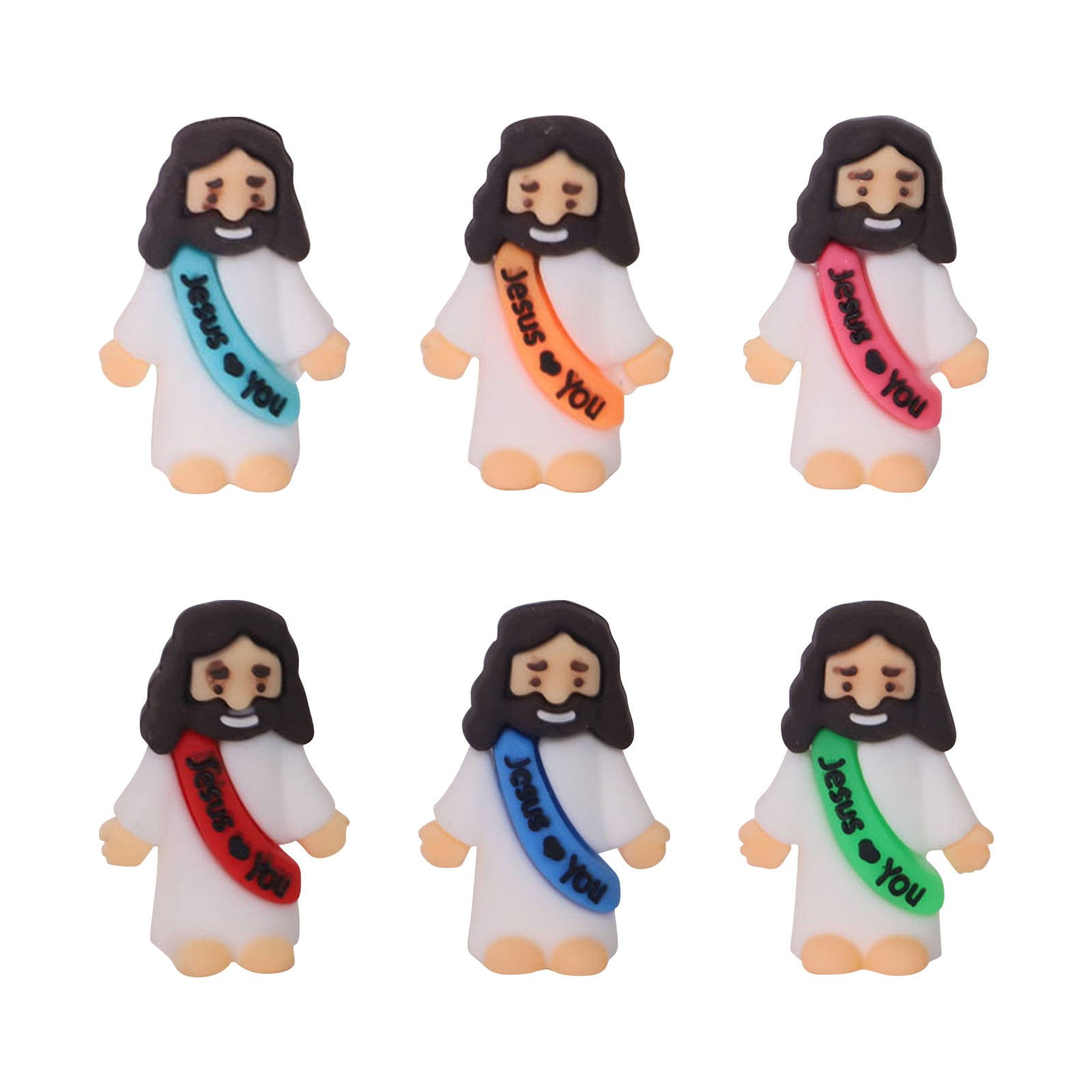 6 Pcs Little Jesus Figures Original Design Easter Jesus Love You Mini ...
