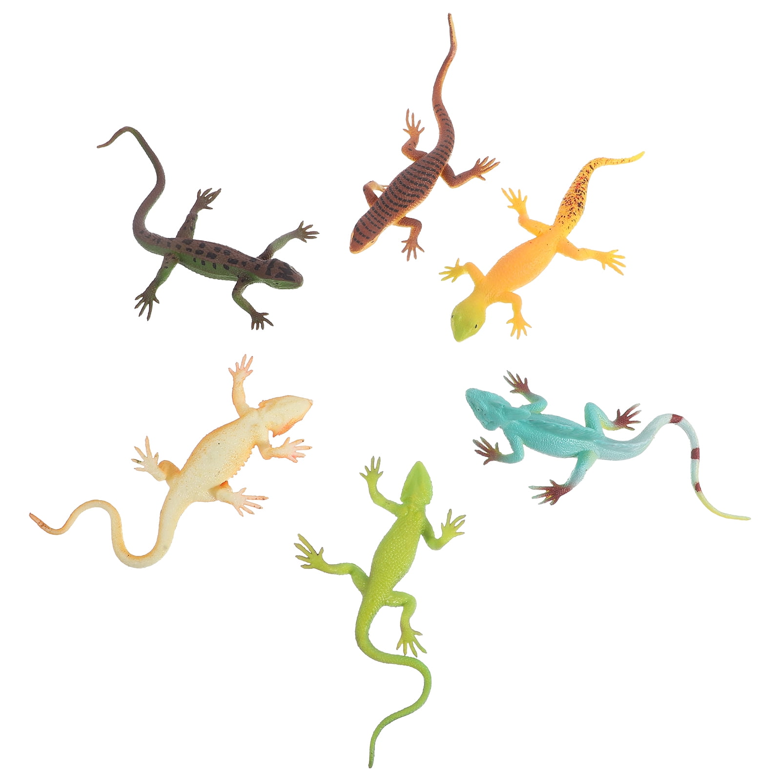 6 Pcs Lizard Model Set Decor Simulation Lizard Model Kids Playset Fake ...