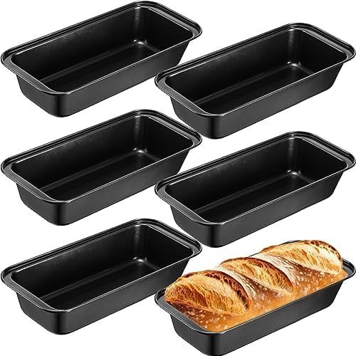 6 Pcs Loaf Pan,12 x 5 Inch Long Loaf Pan Nonstick Baking Bread Pan ...