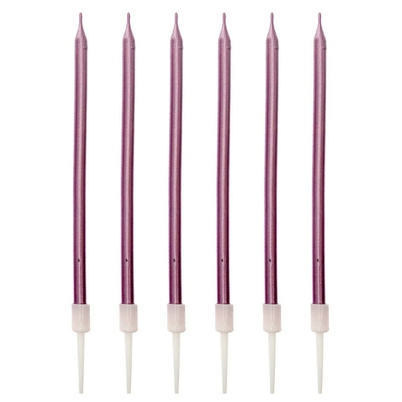 6 Pcs Long Thin Metallic Birthday Candles, Cake Candles, Happy Birthday ...