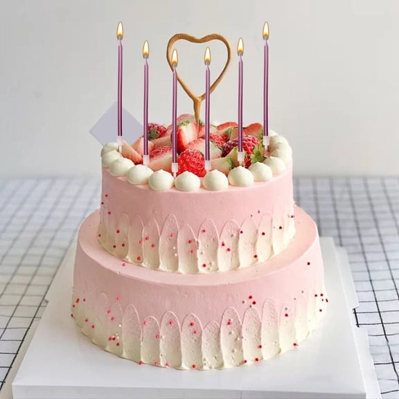 Rose Gold Long Thin Metallic Birthday Candles, Cake Candles, Birthday ...