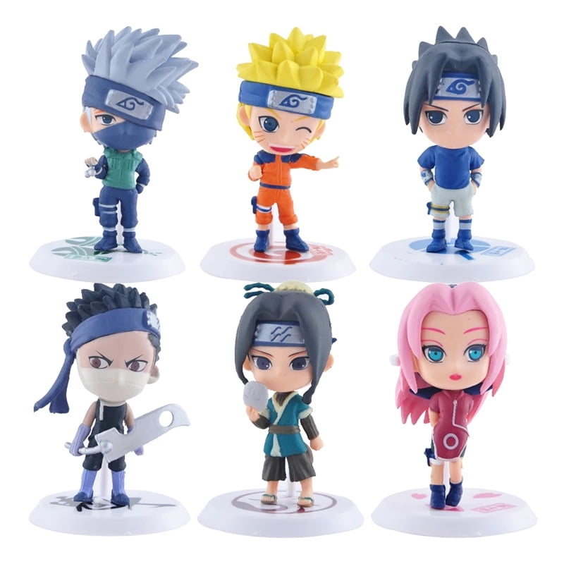 6 Pcs/Lot NARUTO Sasuke Gaara Uchiha Madara Figure 7-8cm 2 Style ...