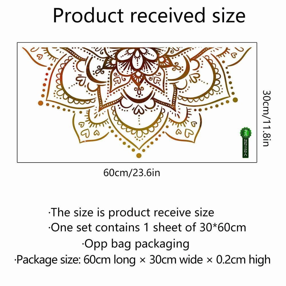 6 Pcs Lotus Flower Wall Sticker PVC 11.81x23.62 inch Removable Room ...