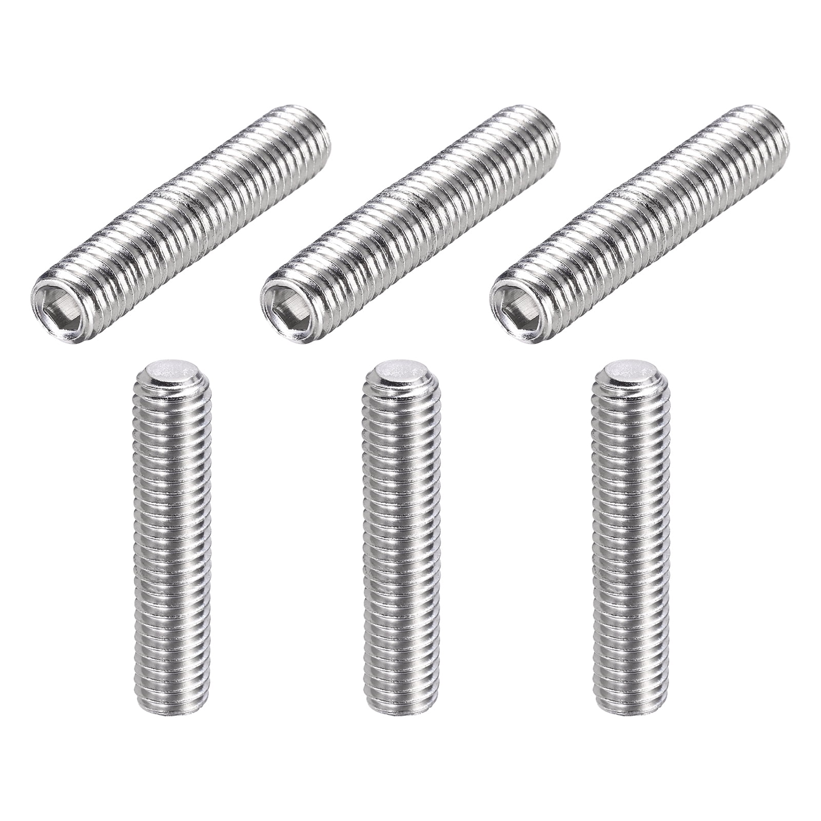 6 Pcs M8-1.25 x 45mm Grub Screws, 304 Stainless Steel Cup Point Allen ...