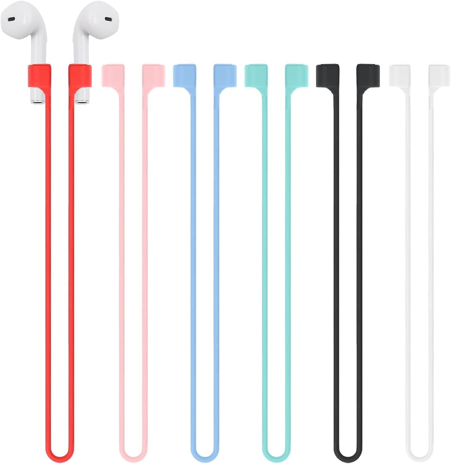 6 Pcs Magnetic Anti-lost Straps, Wireless Earbuds Multi-color Silicone ...