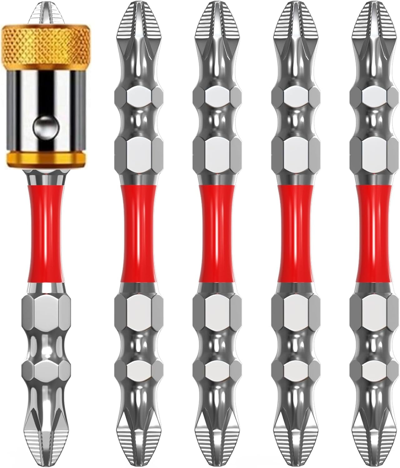 6 Pcs Magnetic Impact Screwdriver Bit Set for Double Ended,Electric Screwdriver Set for Impact ...